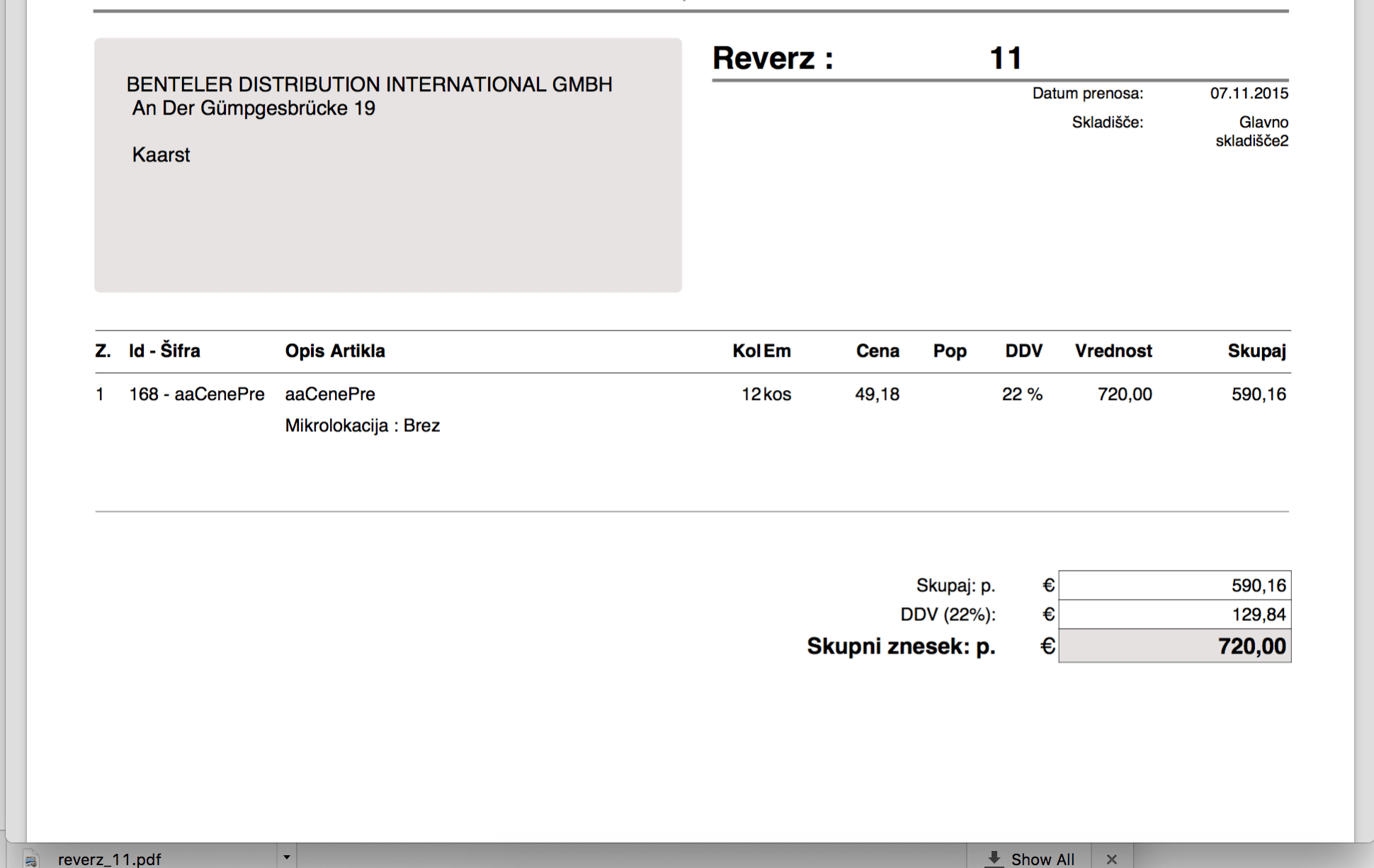 Reverz - nov izpis poročila — MetaKocka Blog