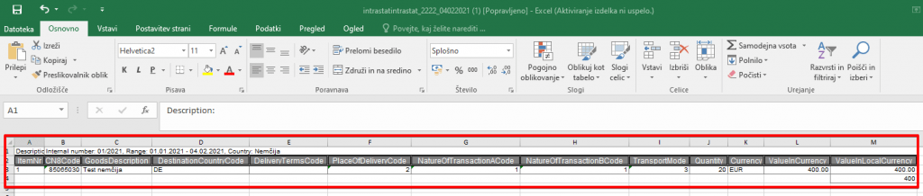 Poročanje za Intrastat - Izbira države in izpis v Excel obliki ...