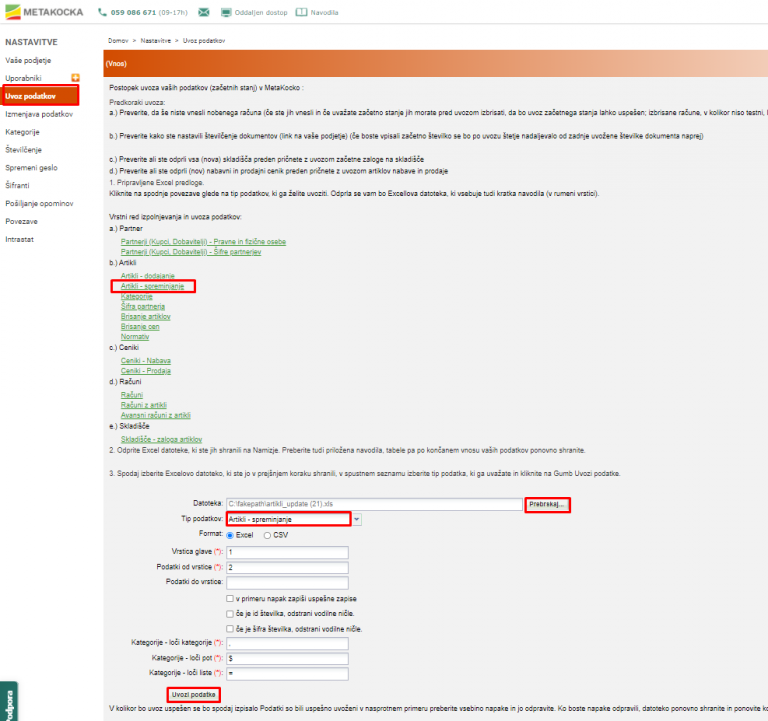 Uvoz podatkov o embalaži - MetaKocka Blog